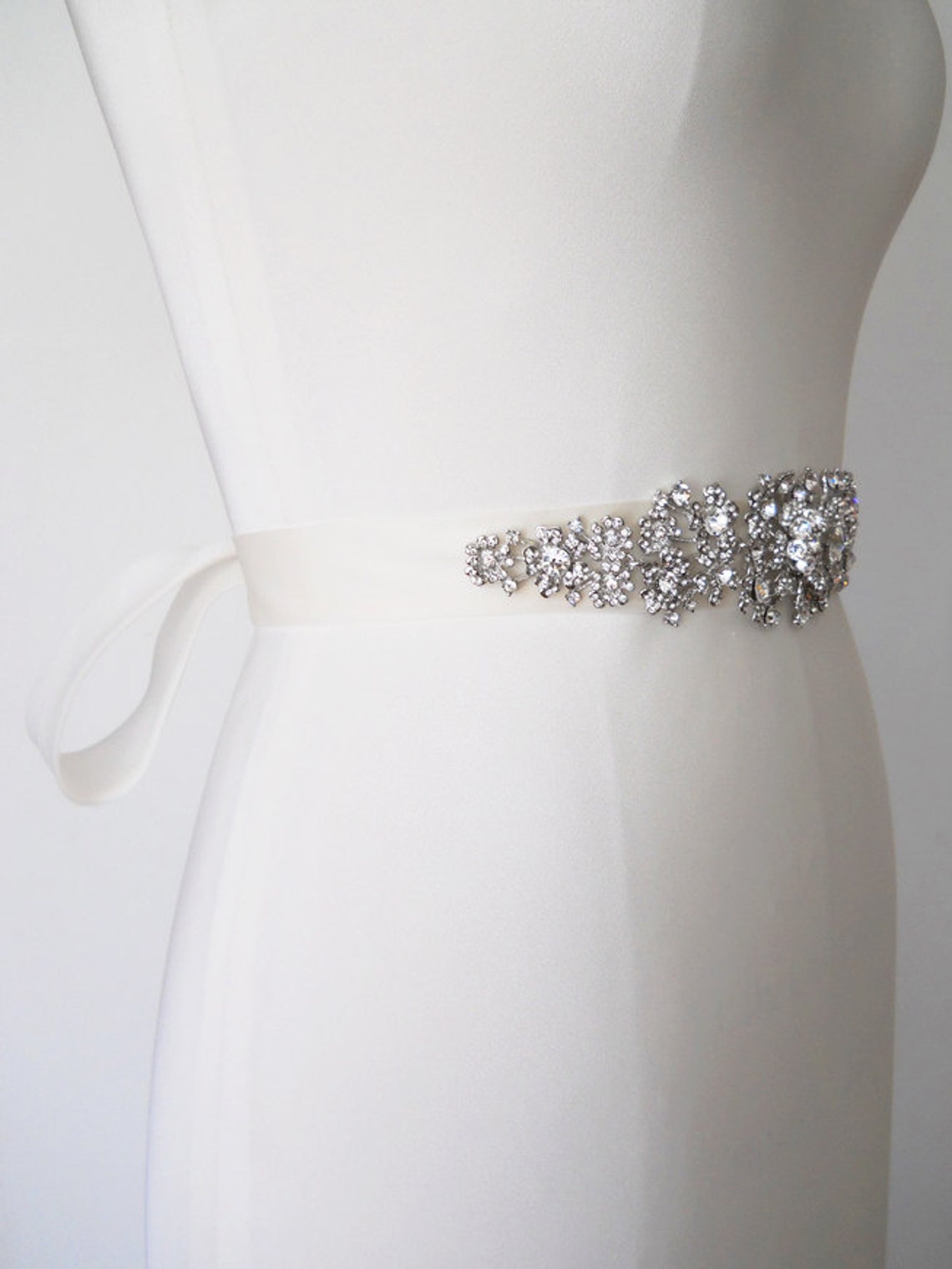 Bridal Crystal Belt Sash Rhinestone Belt in Organza Wedding - Etsy