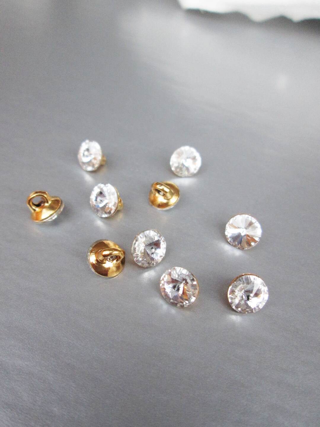 Rhinestone Buttons, Teeny Tiny Crystal Buttons, Premium European Crystal Buttons, Small Bridal ...