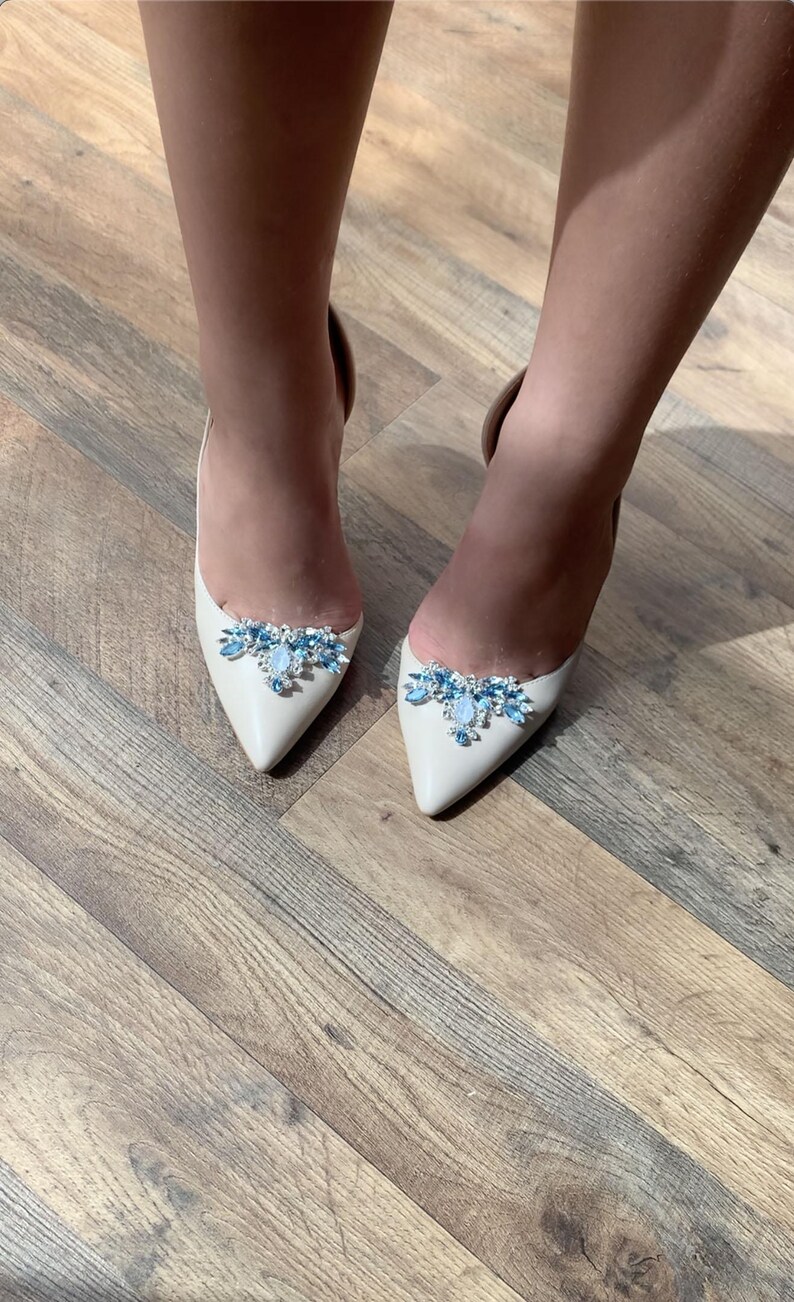 Something Blue Shoe Clips, Bridal Shoe Clips, Premium European Crystal ...