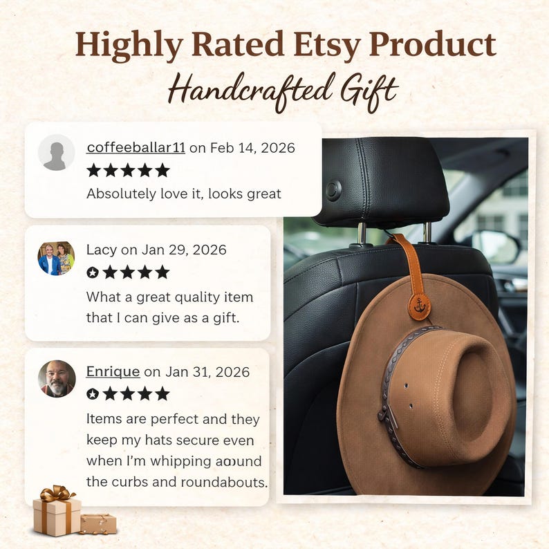 Cowboy Hat Holder for Truck,leather Magnetic Cap Clip,engravable ...