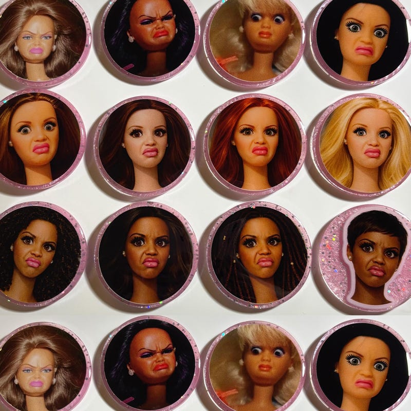 Barbie Badge Reel Face - Etsy