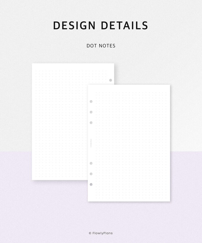 A5 Notes Planner Inserts Printable | Lined Dot Grid Writing Paper ...