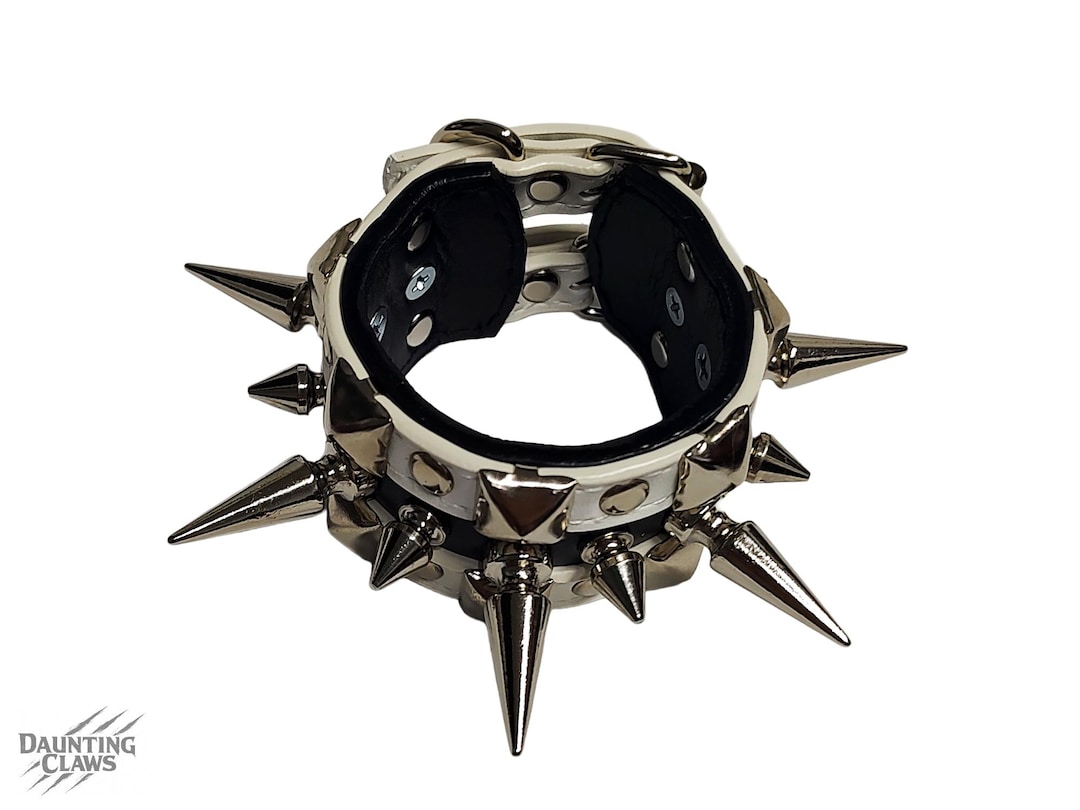 Iron Vortex Carnivale Spiked & Studded Cuff - Faux Leather Studded Wide ...