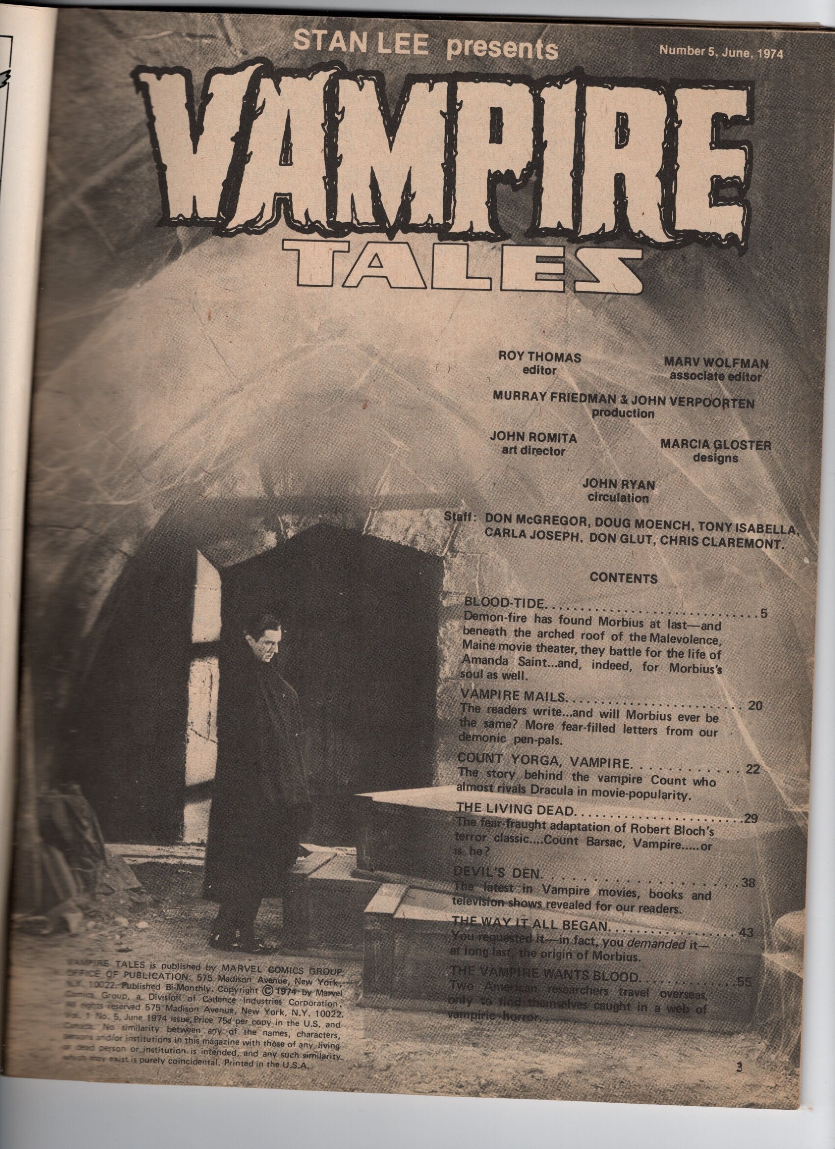 Vintage Vampire Tales Curtis Marvel Magazine June 1974 - Etsy