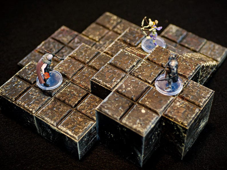 Magnetic Dnd Terrain Elevation Set - Hand-painted 28mm Dungeon Tiles - Etsy