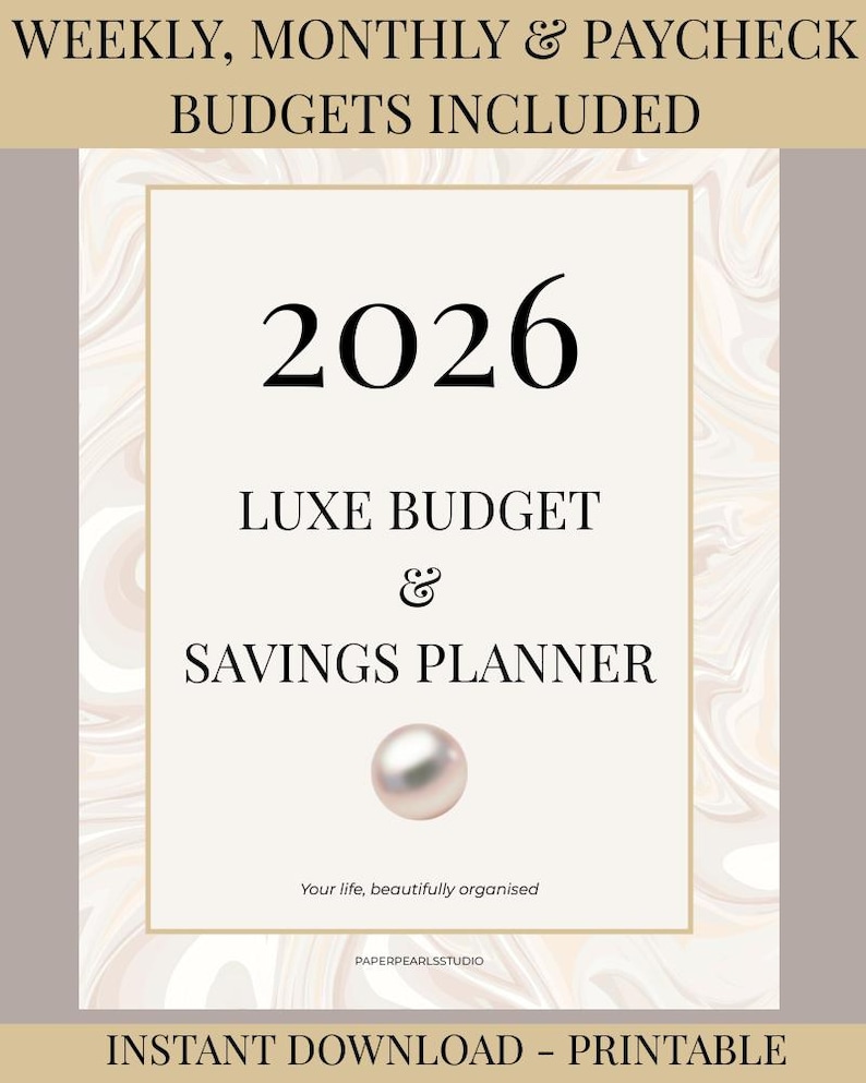 2026 Luxe Budget Planner | Printable Finance Organizer (PDF) - 8.5 X 11 ...