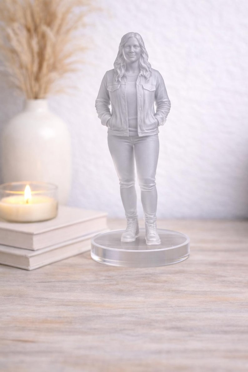 Custom Photo Figurine, Single Color 3D Printed Keepsake, Modern ...
