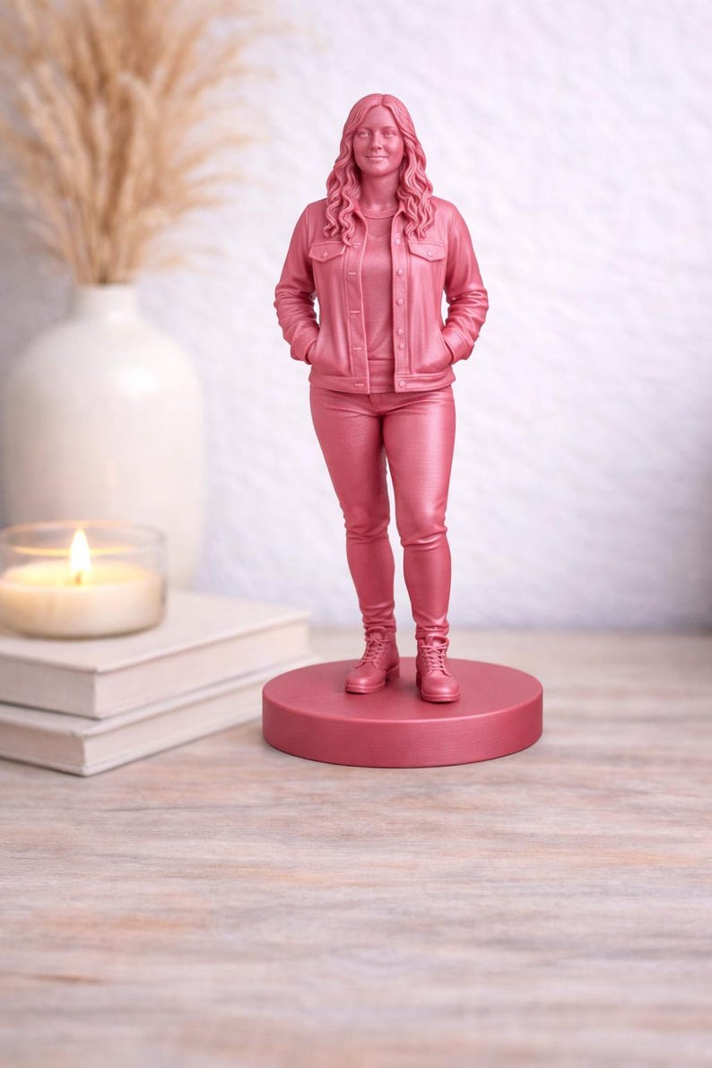 Custom Photo Figurine, Single Color 3D Printed Keepsake, Modern ...