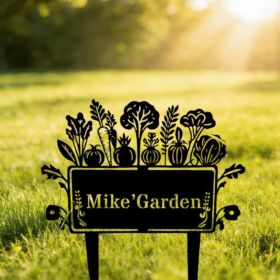 Personalized Vegetable Garden Sign, Garden Marker, Custom Metal Garden ...
