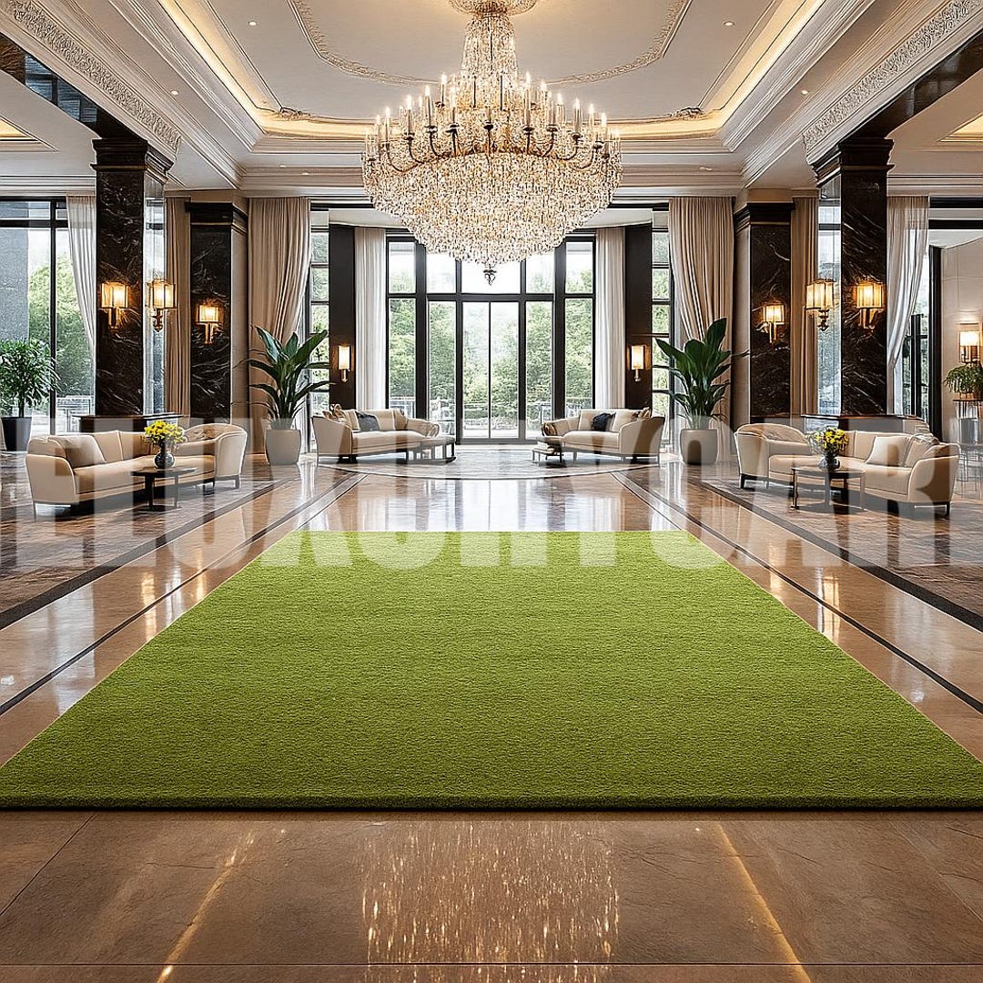 Luxury Green Area Rug, Modern Hotel Lobby Carpet - Etsy