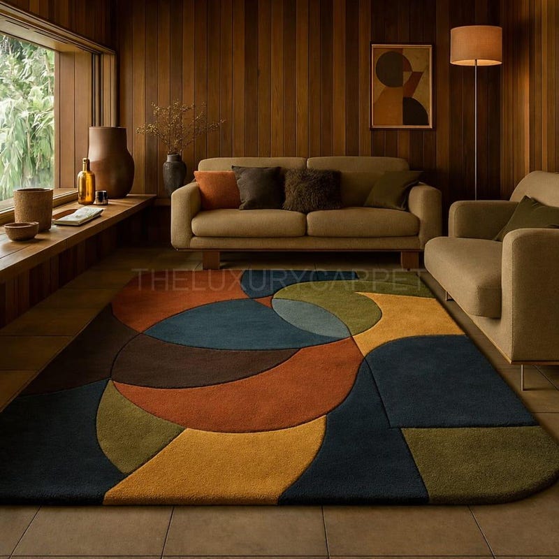Geo Retro Rugs - Etsy UK