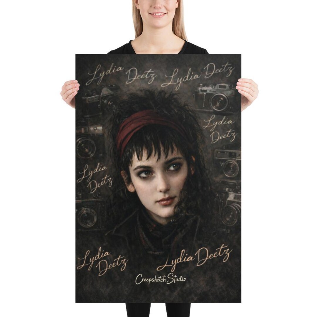 Lydia Deetz Gothic Portrait Print – Cinematic Dark Art Wall Decor ...