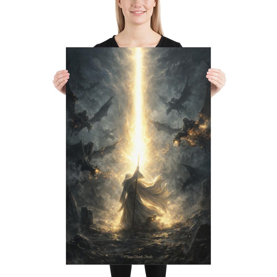 You Shall Not Pass | Epic Fantasy Light Vs Darkness Poster | Wizard ...