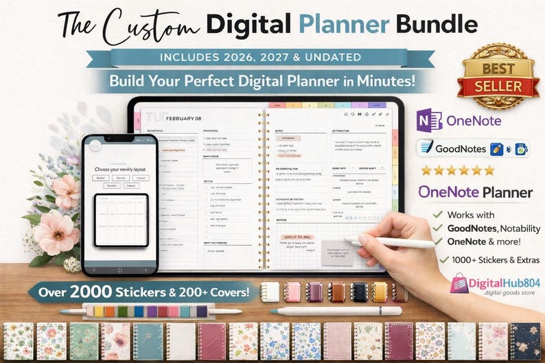 All in One Onenote Digital Planner 2026 | Hyperlinked Daily Weekly ...