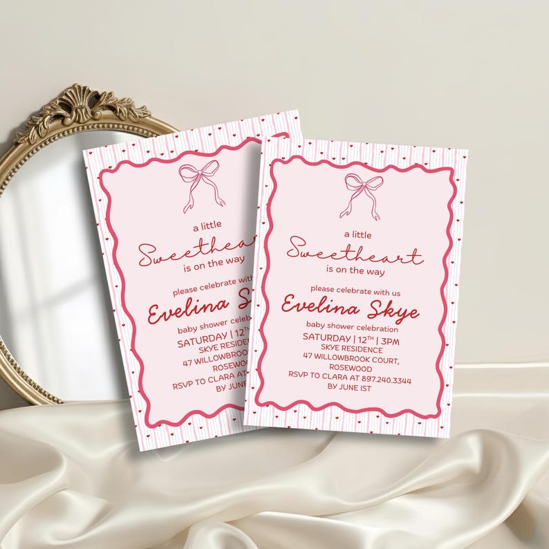 Editable Little Sweetheart Baby Shower Invitation, Valentine's Baby ...