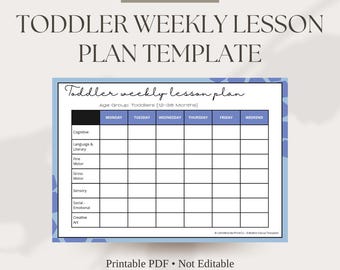 Preschool Learning Plan | Toddler Activity Plan | Daycare Lesson ...