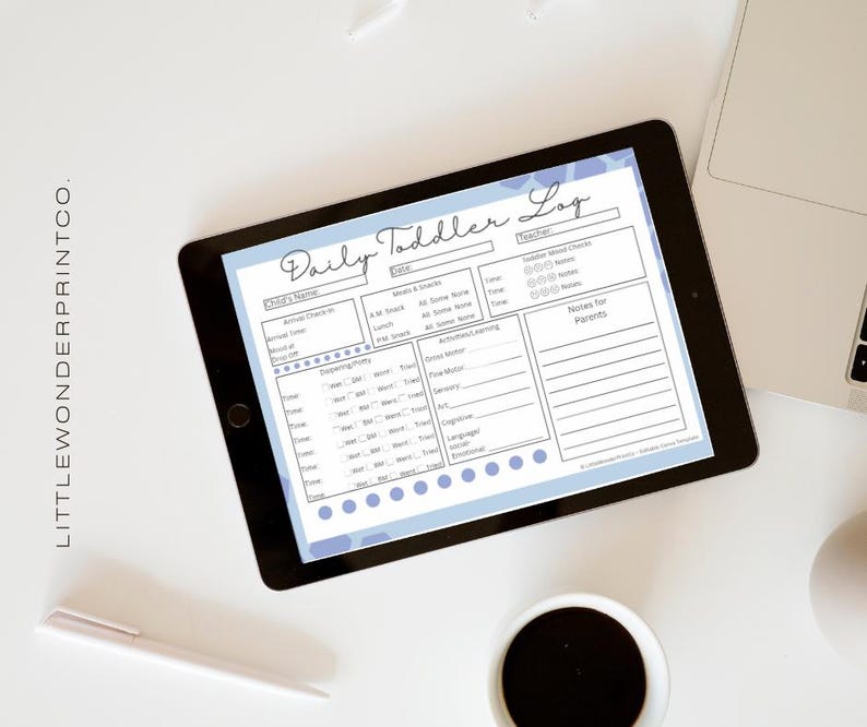 Toddler Daily Log Bundle | Daycare Communication Forms (editable, PDF ...