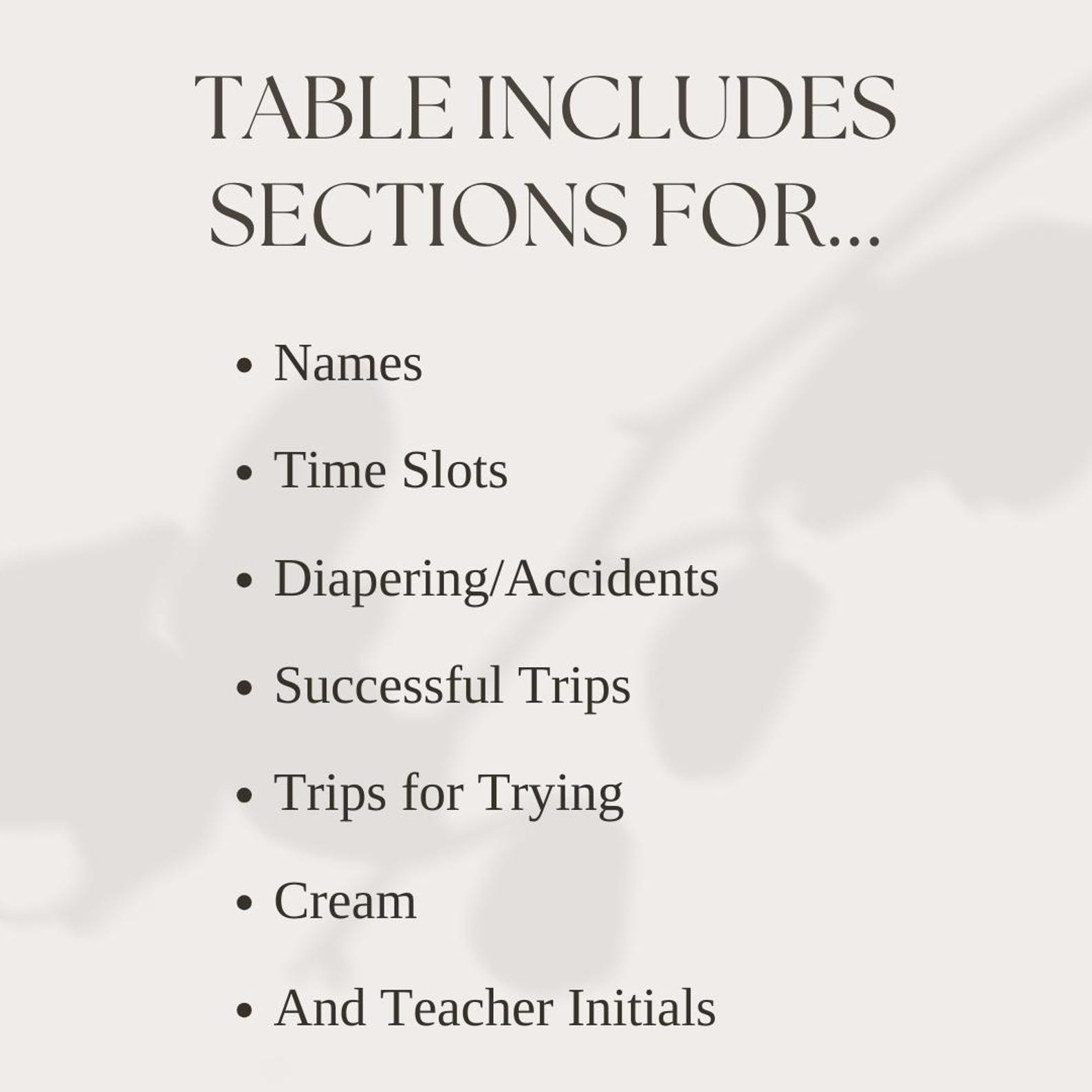 Daycare Diaper & Potty Chart | Classroom Tracker (PDF) - Etsy