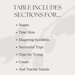 Diapering and Potty Chart Printable | Classroom Diaper Log | Daycare ...