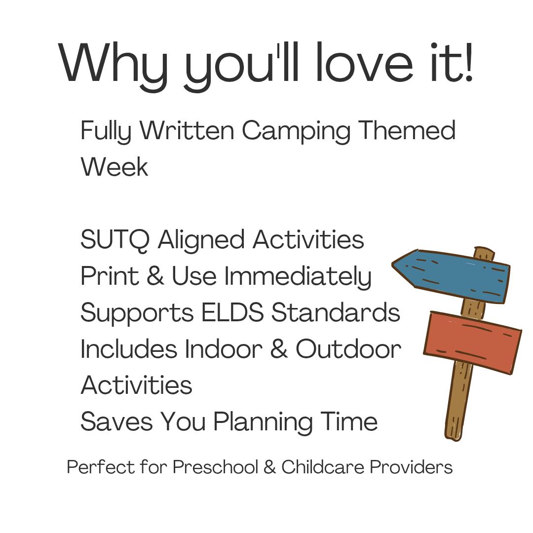 Camping Preschool ELDS Standards | SUTQ Lesson Plan | Nature Theme ...