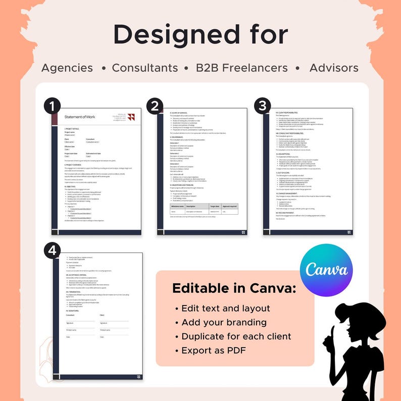 Statement of Work Template | Scope of Work for Consultants | Editable ...