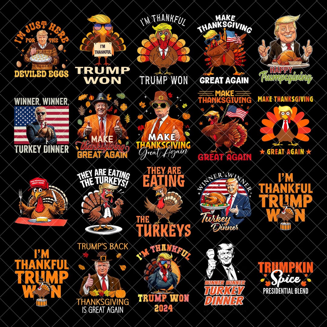 Funny Trump Thanksgiving Png Bundle, Trump Turkey PNG, Make ...