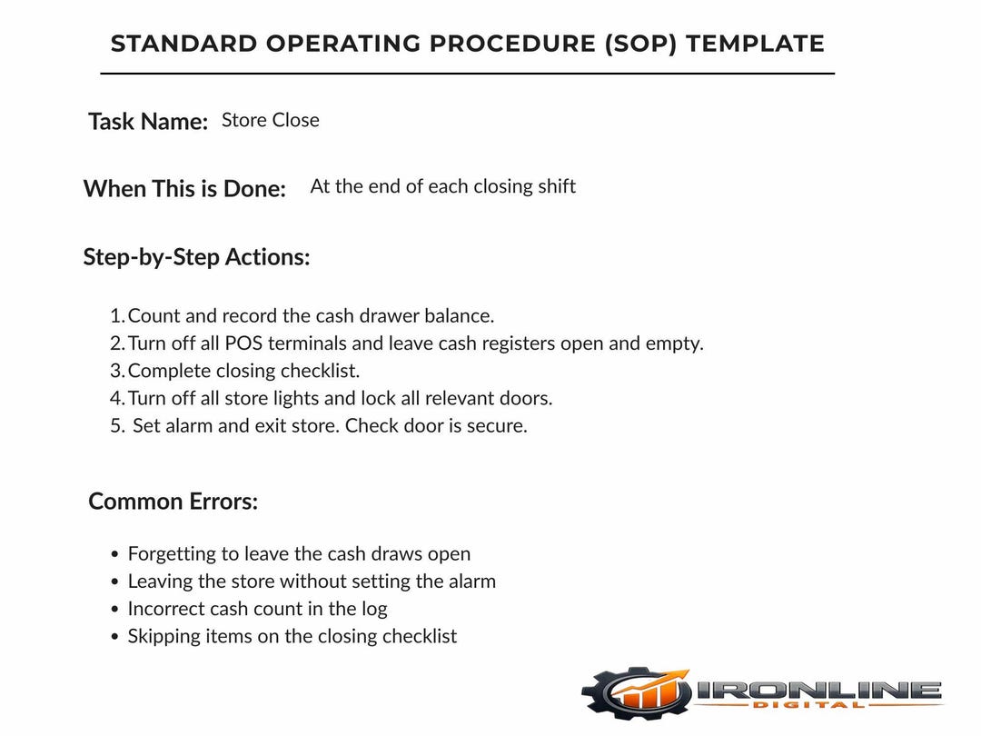 Editable SOP Template - Etsy