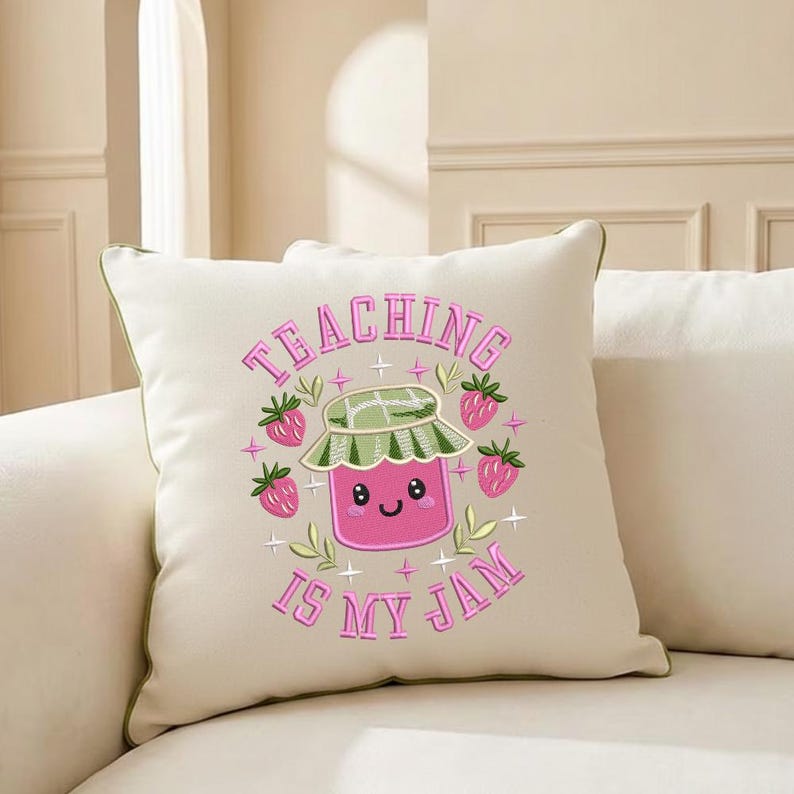 Teaching is My Jam Machine Embroidery Teacher Gift, Embroidered ...