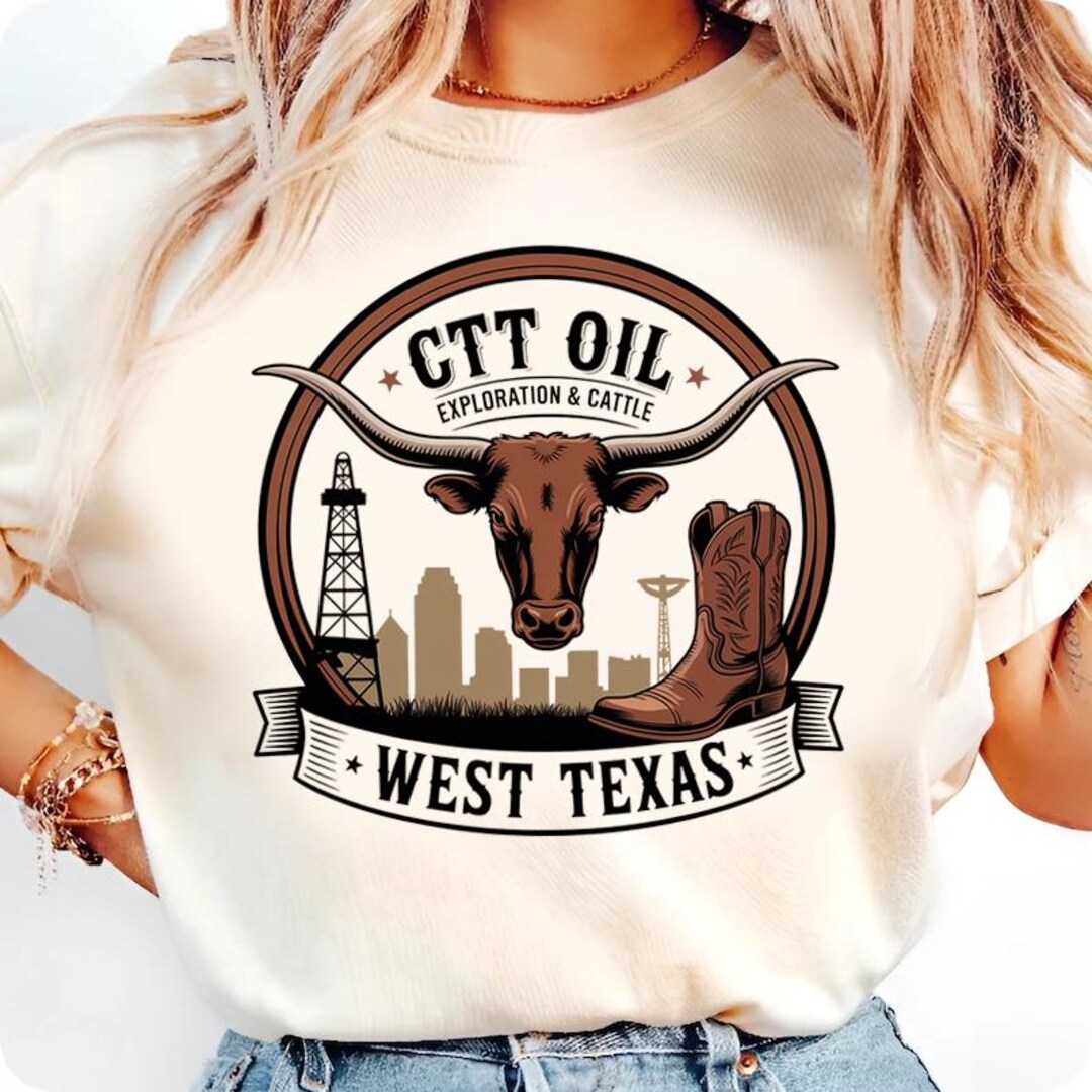 West Texas Oil Shirt CTT Exploration Cattle Tee Oilfield Worker Gift ...
