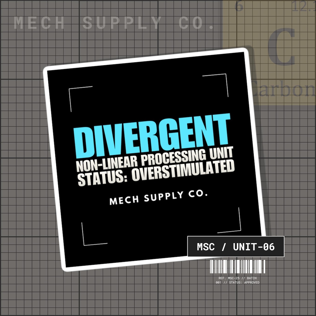 DIVERGENT Techwear Sticker // Industrial Asset Tag // Cyberpunk Decal ...