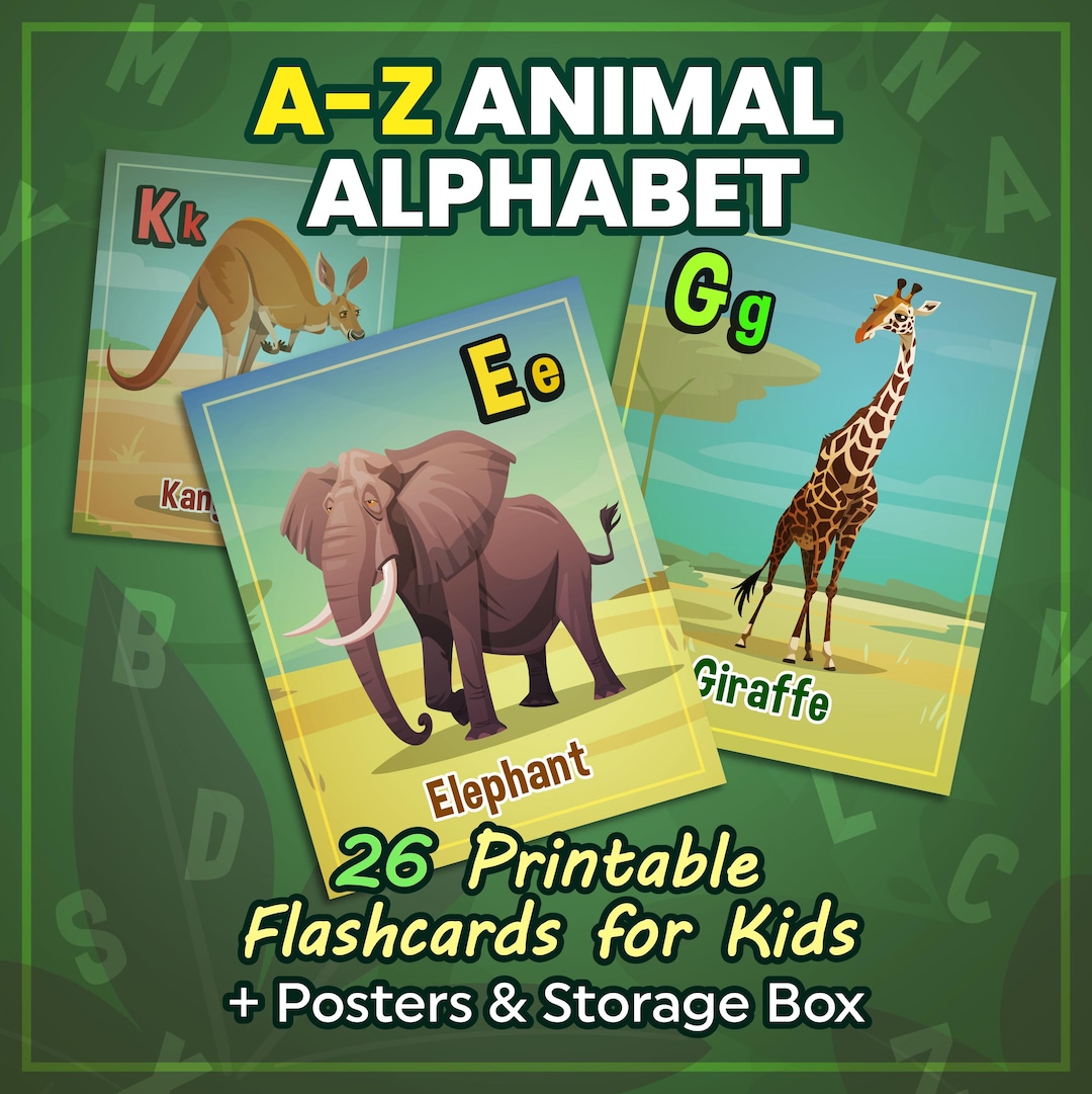 A-Z Animal Alphabet Flashcards – Printable Learning Cards for Kids ...