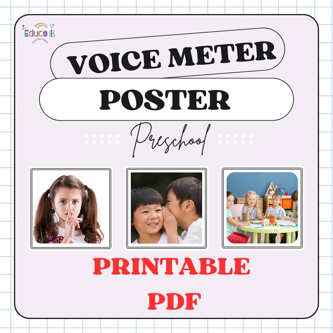 IB PYP Voice Level Meter for Preschool – Classroom Management Poster ...