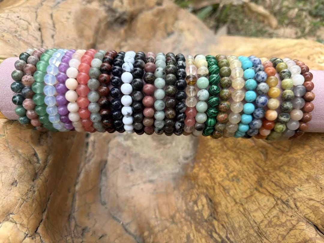 Natural Crystal Beaded Bracelet – Handmade Gemstone Bracelet, Elegant ...