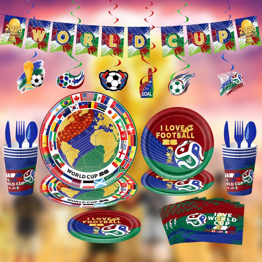 2026 World Cup Party Decoration Set, Soccer Flags Theme - Etsy