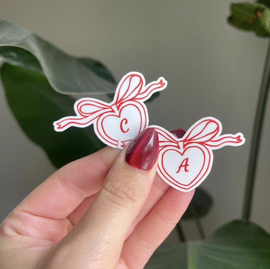 Custom Stickers Locket Decal Bow Sticker Personalized Name Decal for ...