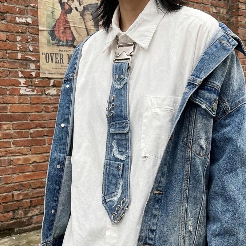 Denim Necktie Women - Etsy