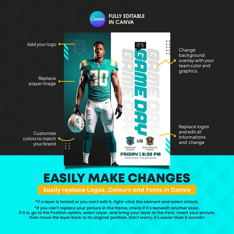100+ Football Social Media Template Pack | Editable Canva Designs for ...