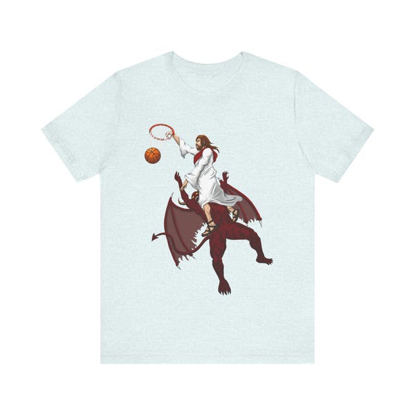 Jesus Dunking on Devil - Etsy