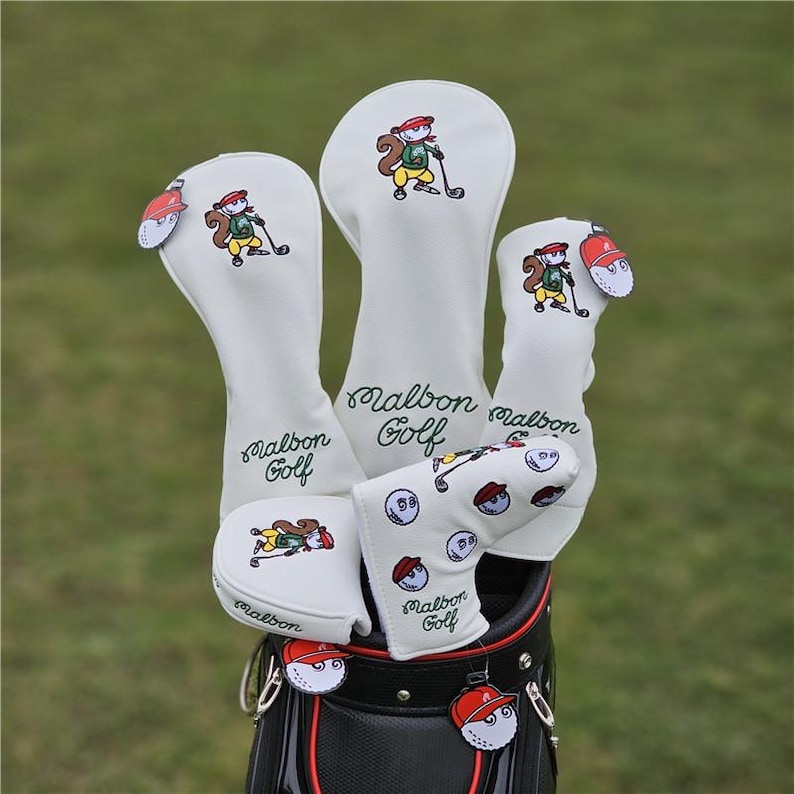 Squirrel Malbon Golf Club Wood Head Covers Iron Headcovers Blade Mallet ...