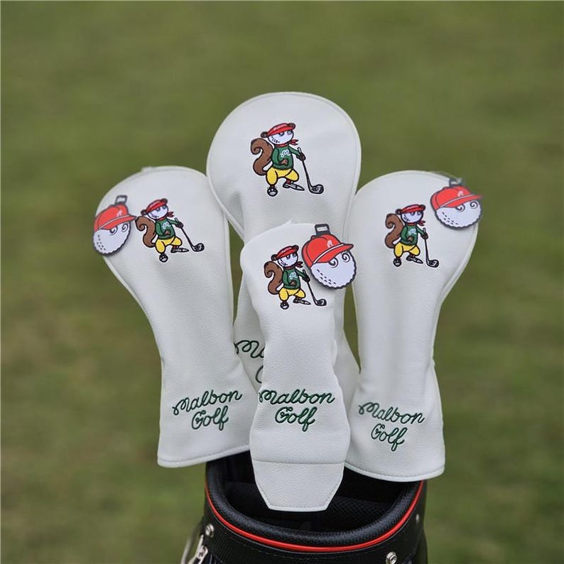 Squirrel Malbon Golf Club Wood Head Covers Iron Headcovers Blade Mallet ...