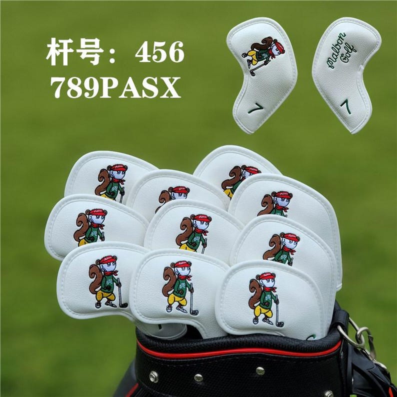 Squirrel Malbon Golf Club Wood Head Covers Iron Headcovers Blade Mallet ...