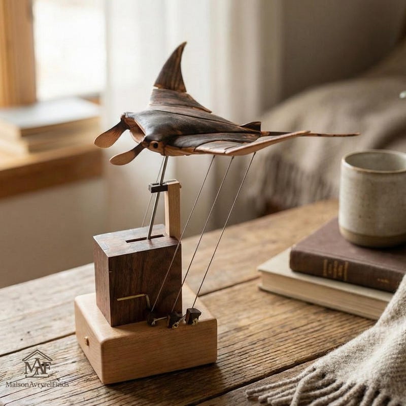 Wooden Manta Ray Automata - Etsy