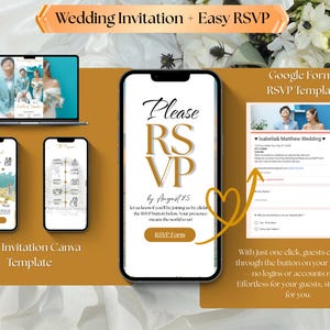 Digital Wedding Invitation Template, RSVP Website in Canva - Etsy