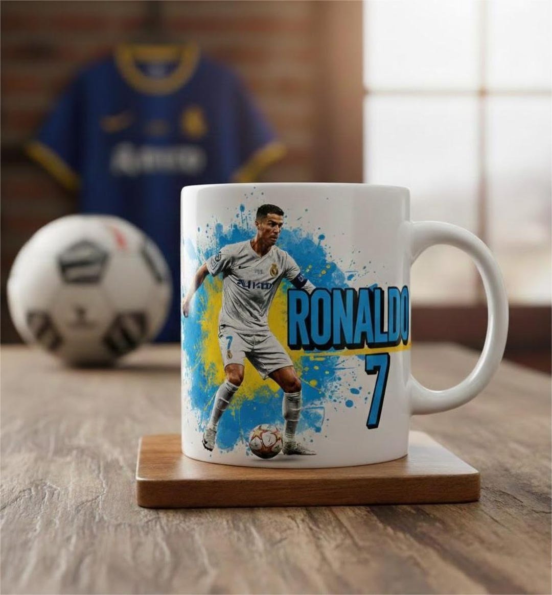 Mugs Featuring Football Designs and Personalized Portraits of Football ...