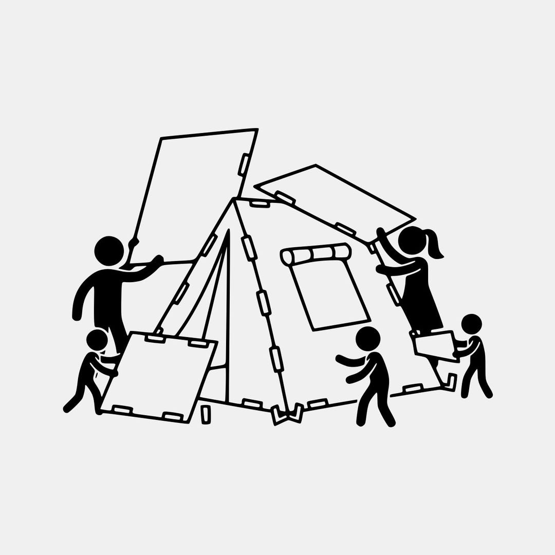 Stickman Family Building Tent SVG, Family Vacation Scene Laser Cut File ...