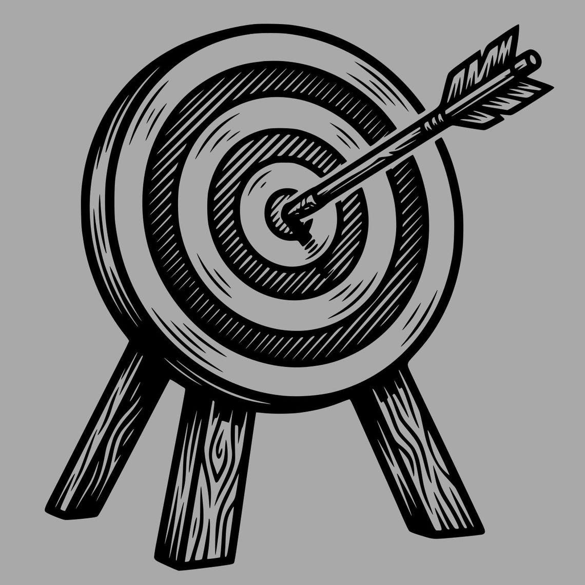 Target With Arrow SVG PNG: Woodcut Style Design (digital Download) - Etsy