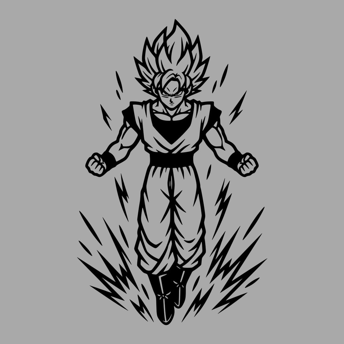 Goku Ascending SVG PNG : Anime Line Art Design (digital Download) - Etsy