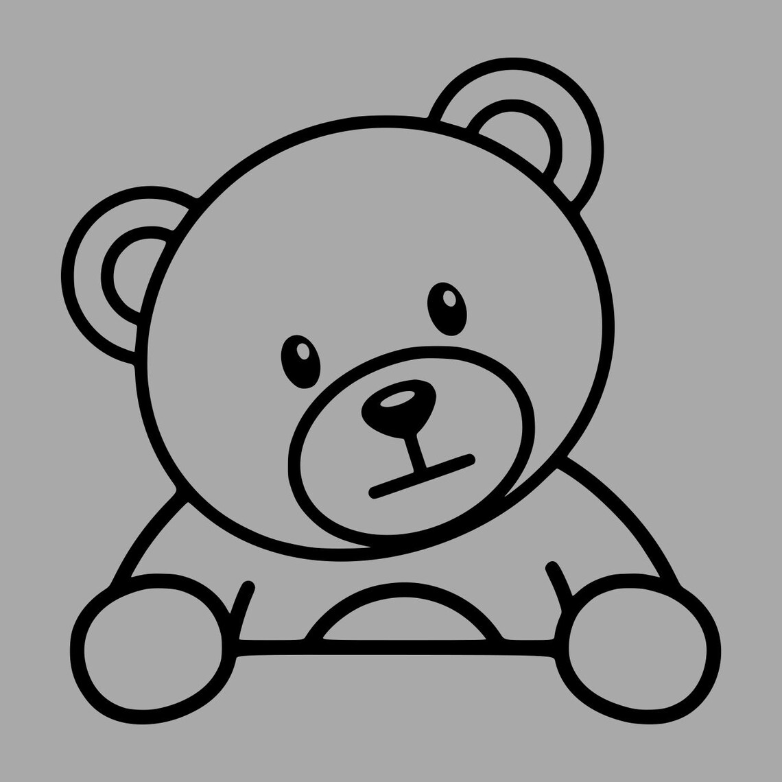 Teddy Bear Peeking Line Art - Etsy