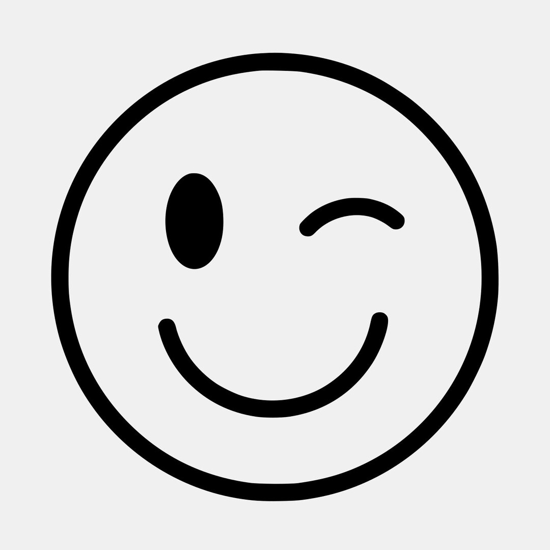 Cute Winking Face SVG, Doodle Smile Icon for Crafts and Digital Art ...