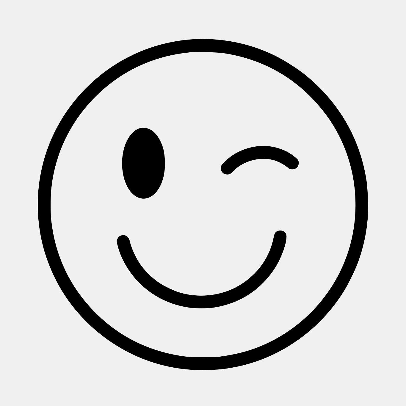 Cute Winking Face SVG, Doodle Smile Icon for Crafts and Digital Art ...